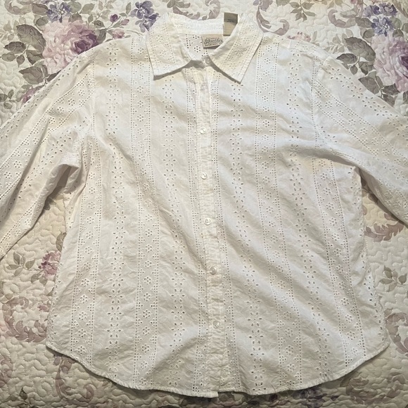 St. John's Bay | Tops | St Johns Bay Eyelet Button Down | Poshmark